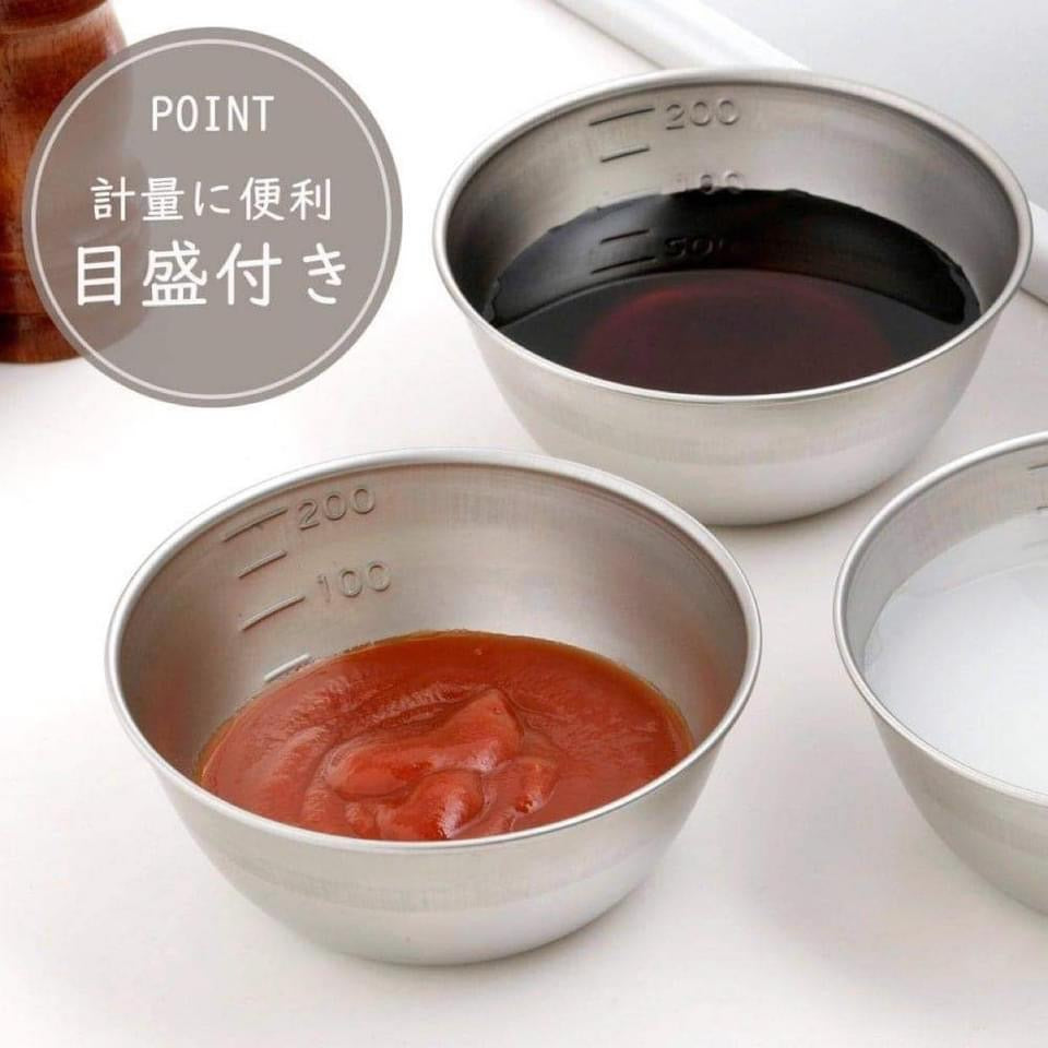 《日本製下村企販 304不鏽鋼內外都有刻度附蓋料理碗3入組》 – 伊家日本直購通販 iika Store